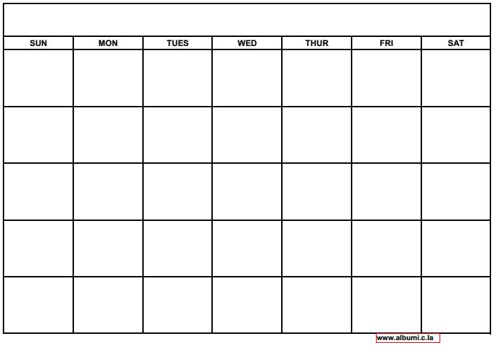 Printable Blank Calendar Grid