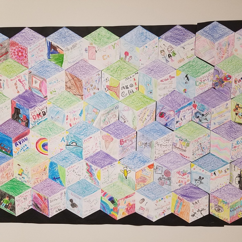 Mrs. Pearce's Art Room : Rhombus / Cube collaborative project