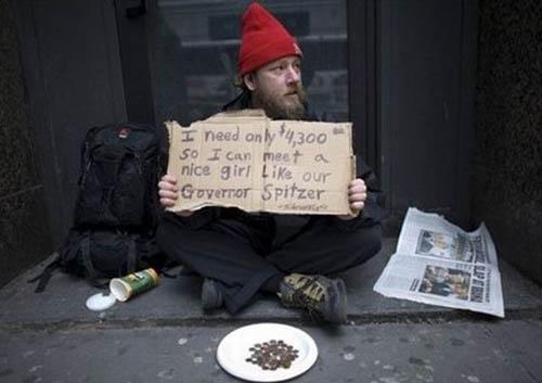 The place of finding the real fun: Man with Funny Homeless Signs and Quotes