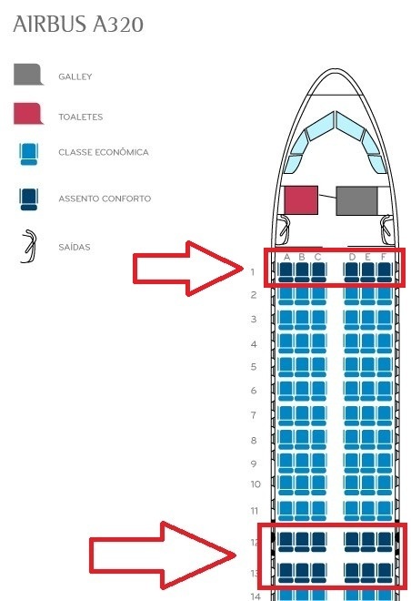 Andanças: Escolhendo seu assento: vôos nacionais