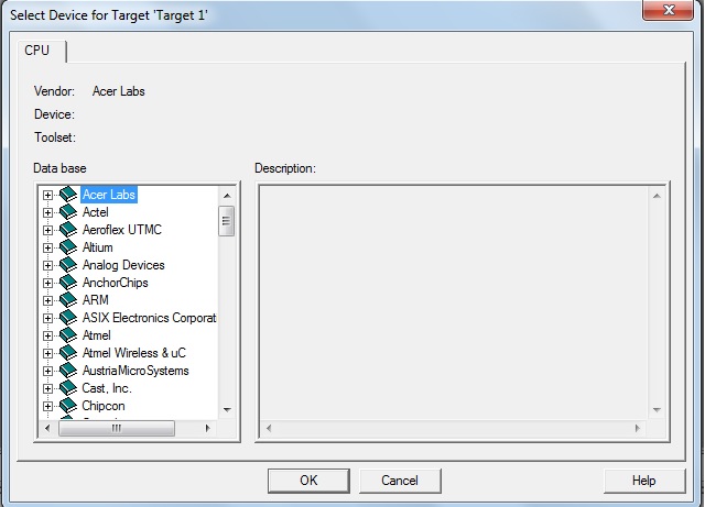 Creating Project in Keil Micro Vision