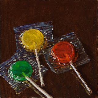 Wang Fine Art: lollipop candy daily painting small painting a day
