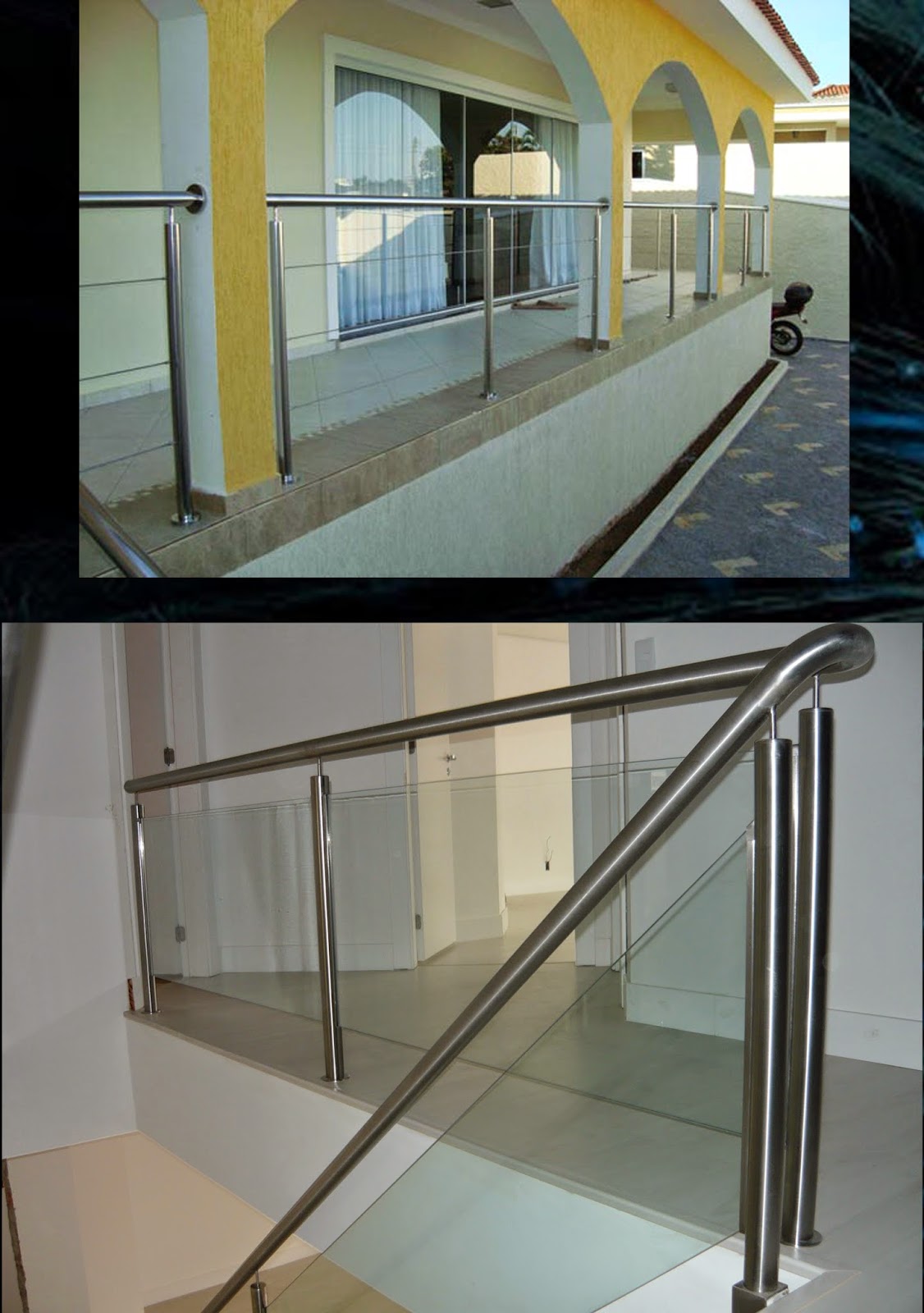 Arte Inox Belém: Parapeito com vidro e Corrimão