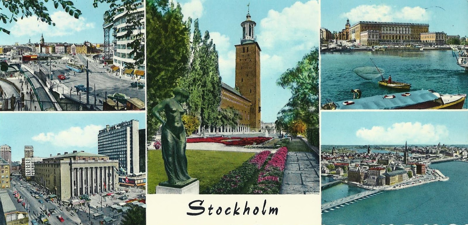 Vintage Travel Postcards: Stockholm, Sweden