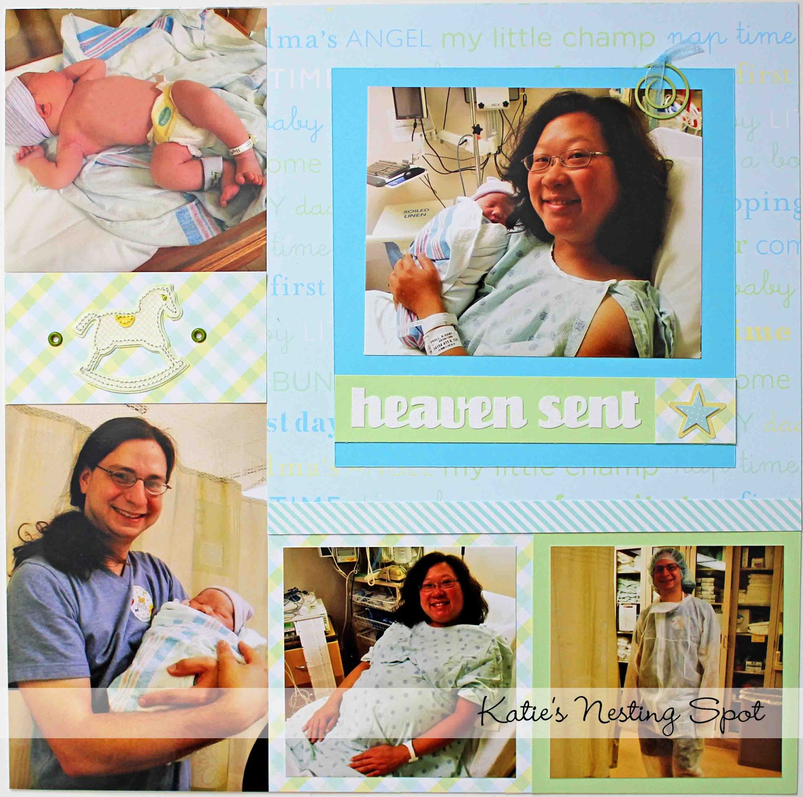Katie's Nesting Spot: Newborn Scrapbook Pages: At the Hospital