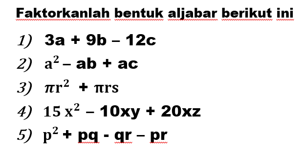 Mathematics Terms for Junior High School: soal pemfaktoran bentuk ab ...