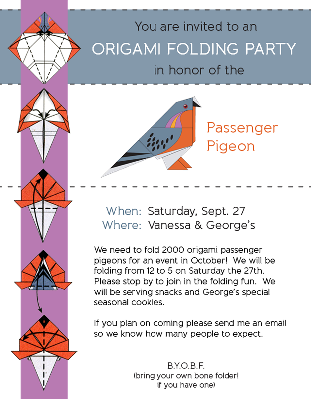 Nessy Designs: Passenger Pigeon Origami Party
