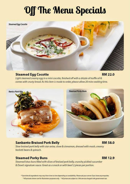 OFF THE MENU SPECIALS AT DAVE'S BISTRO BAR GRILL, ONE UTAMA | Malaysian ...