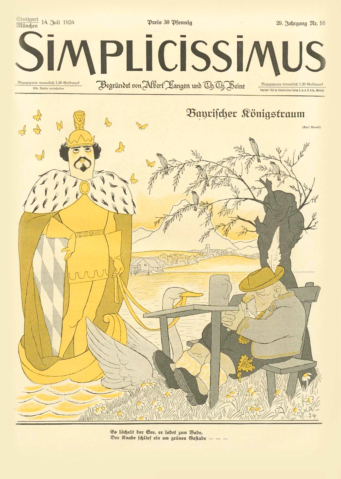 Munich & Co.: Le rêve bavarois d'un Roi, une caricature de la revue ...