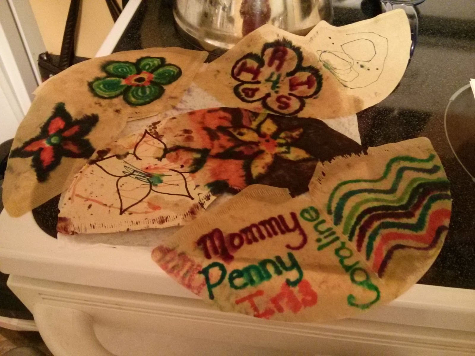 Craft 365: Day 91: Coffee Filter Drawings