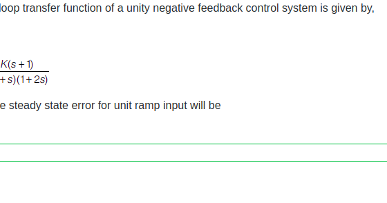 GATE Practice Question | Control System : Steady State Error Problem 2