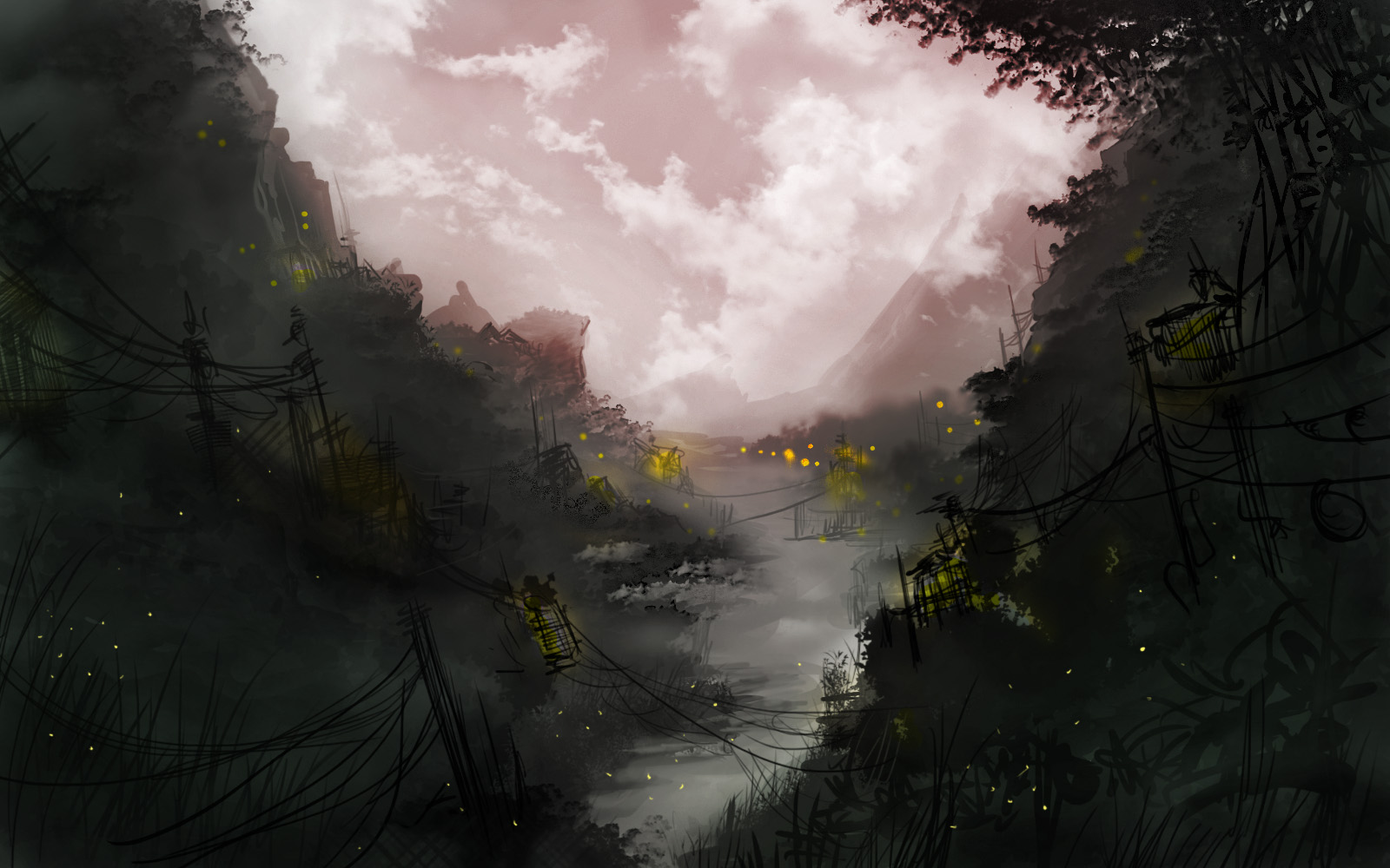 Kevin Whitmeyer Game Art Blog: A Dark, Swamp Village Concept for Today