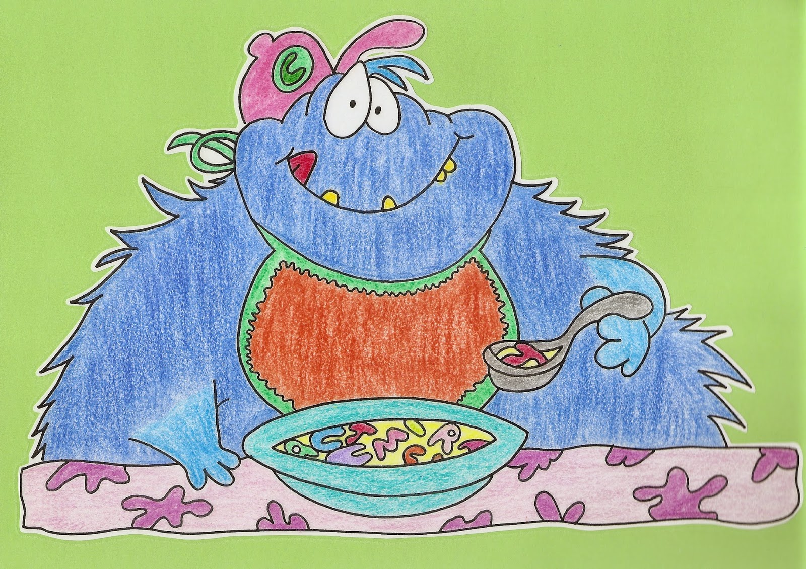 Plastificando ilusiones: Cuento "Mordi, el monstruo Comeletras"