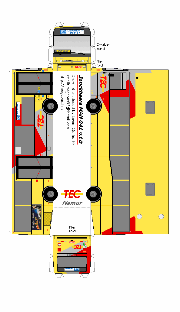 SP. Papel Modelismo: PaperCraft - Autobus Jonckheere MAN 041 TEC