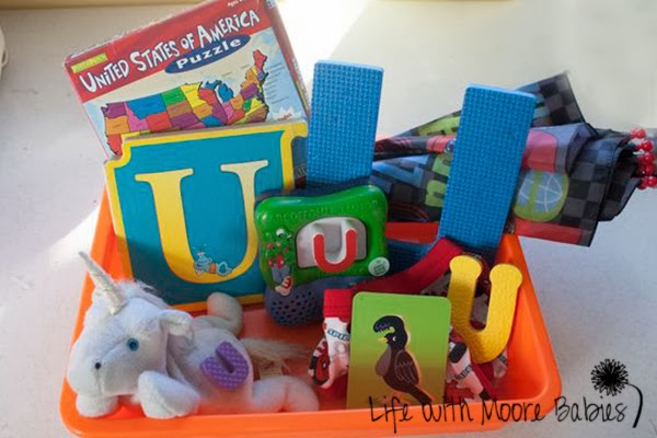 How to Make a Letter U Sensory Bin - Life with Moore Babies