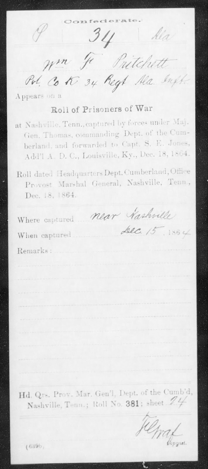 Karen's Family Files: William Franklin Pritchett and Thomas A ...