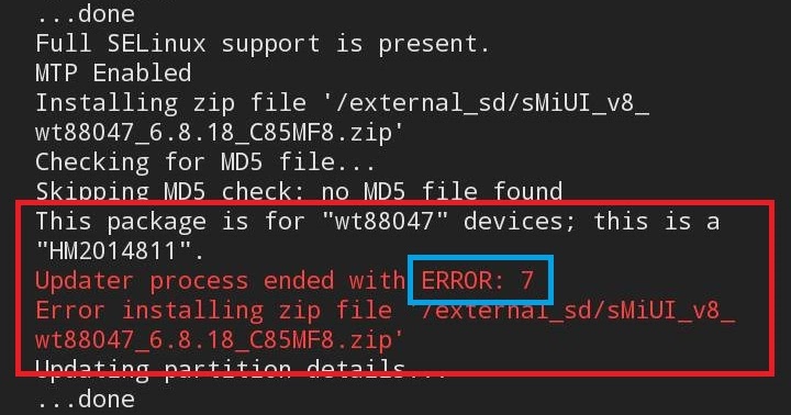 Cara Mengatasi Error 7 di Custom Recovery