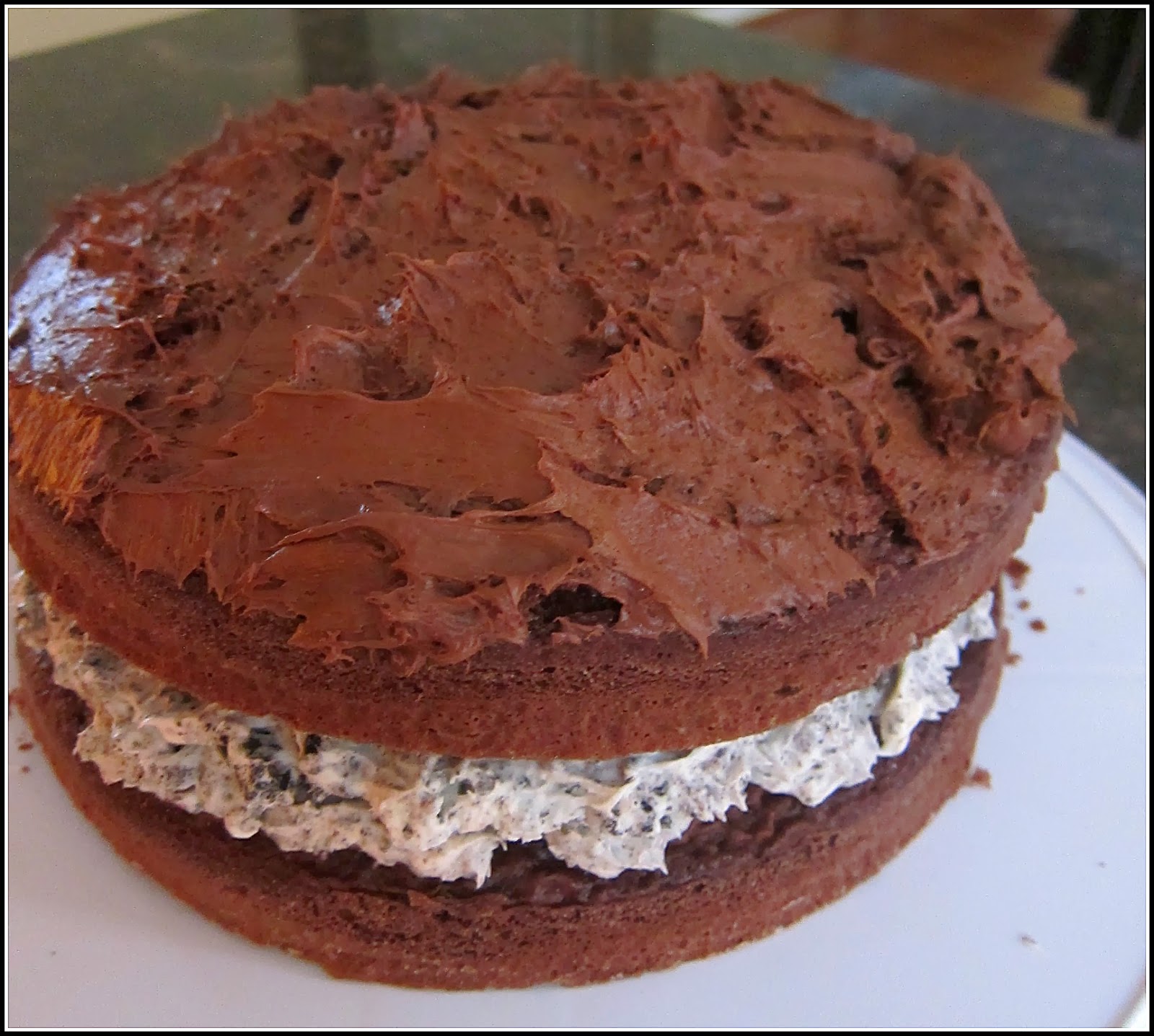 Mary Ellen's Cooking Creations: Chocolate Covered Cake with OREO Cream ...