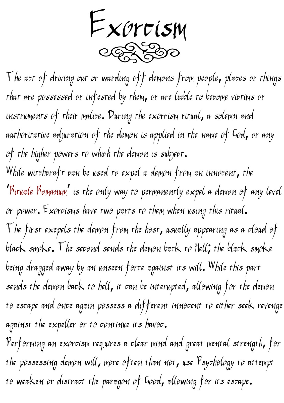 Book Of Shadows Pages: Exorcism + Rituale Romanum