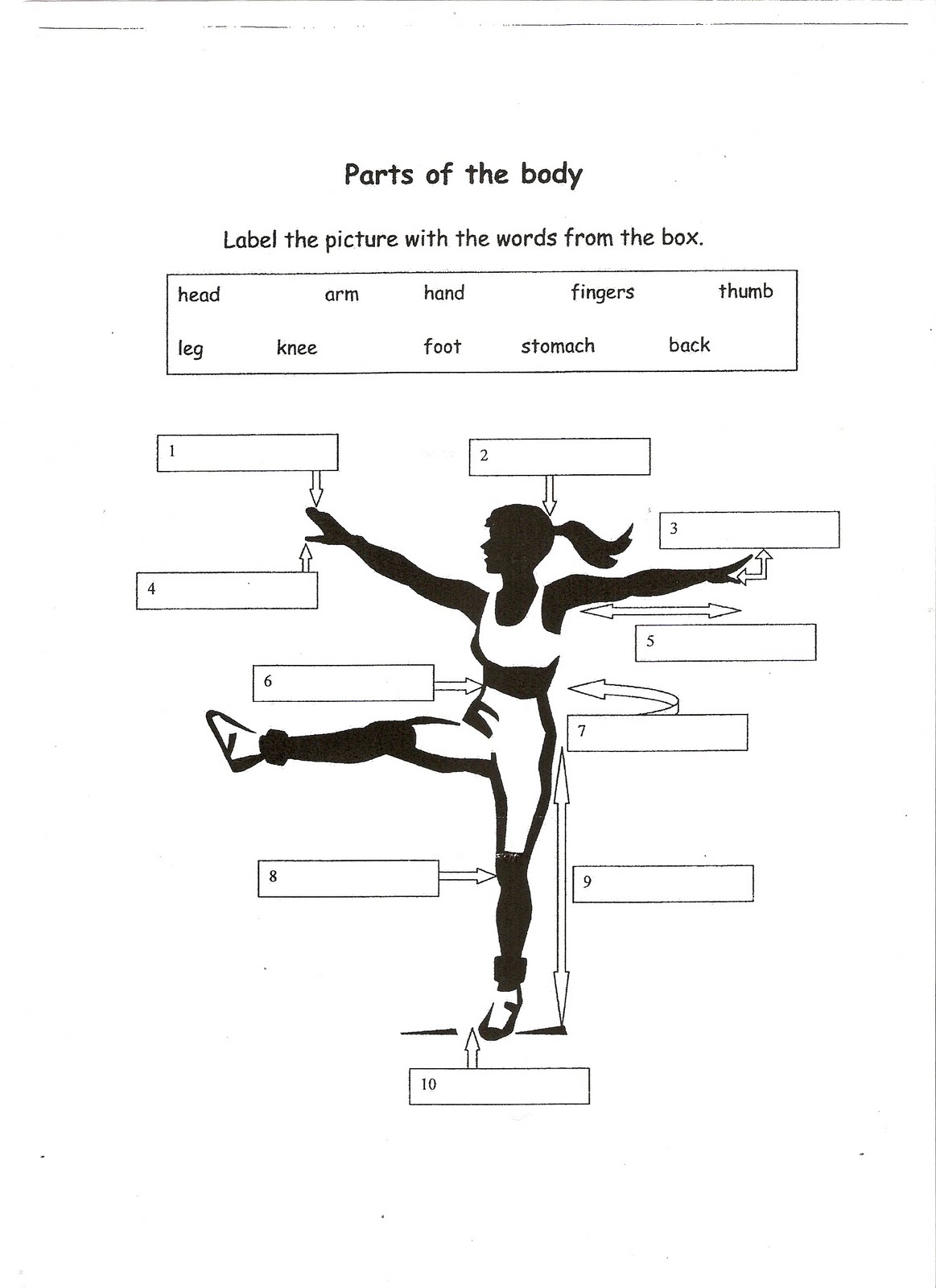 Head Shoulders Knees And Toes Coloring Sketch Coloring Page