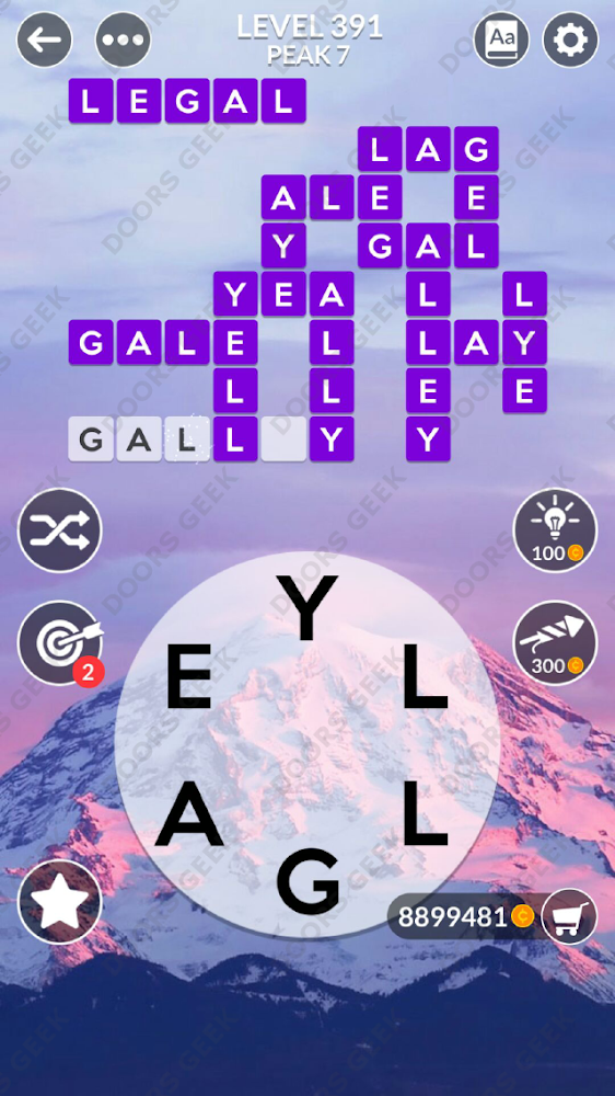 Wordscapes Level 391 Answers ~ Doors Geek