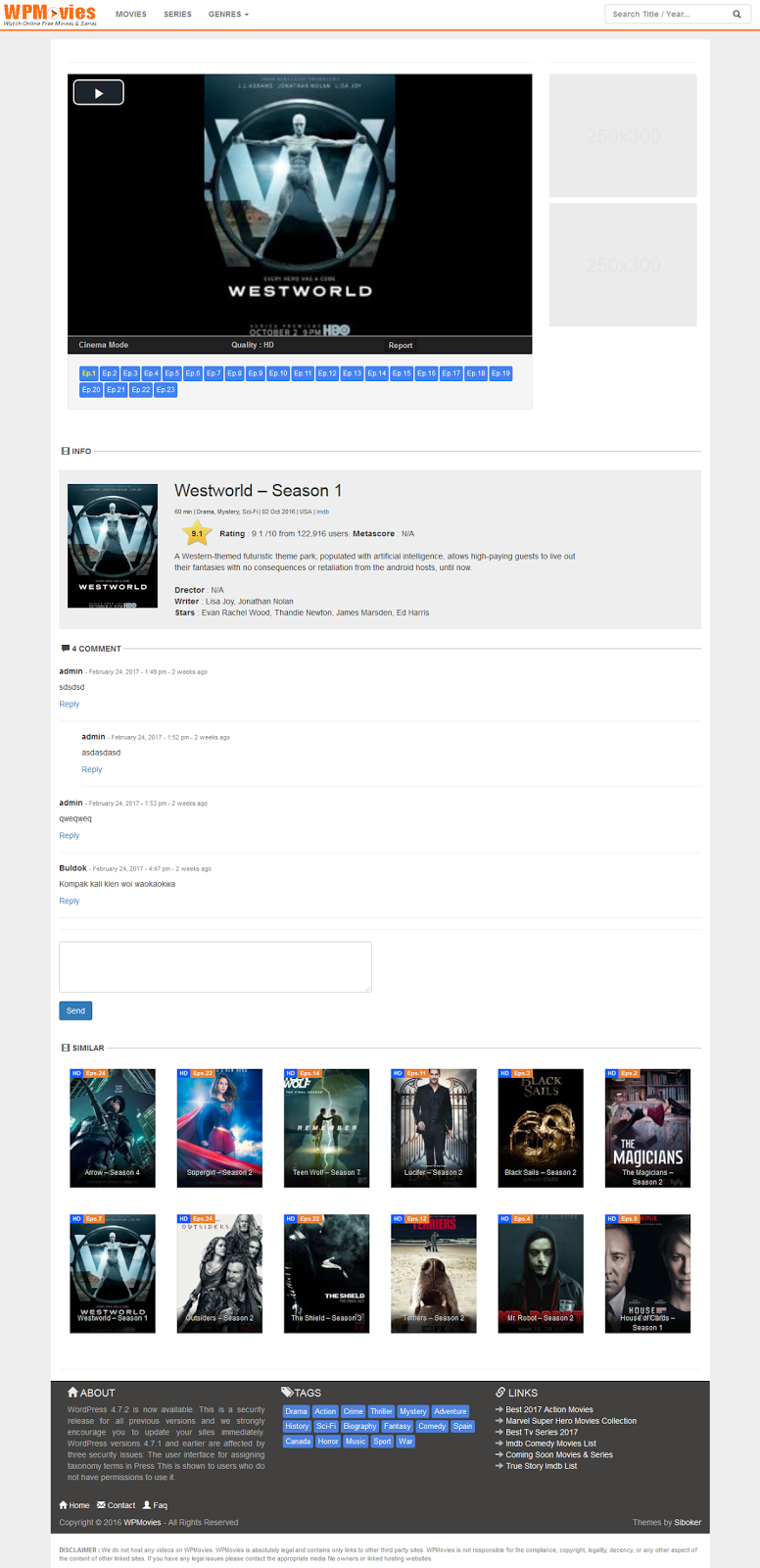 WPMovies - Movies & Series Wordpress Themes | Siboker