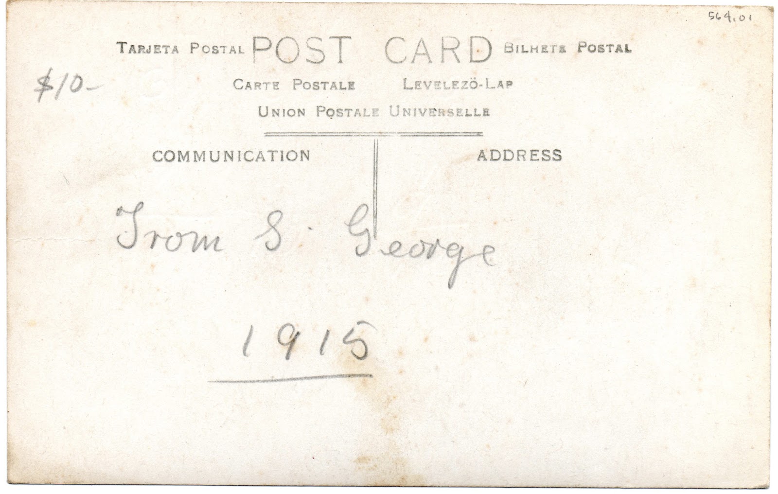Great War Postcards: From S. George
