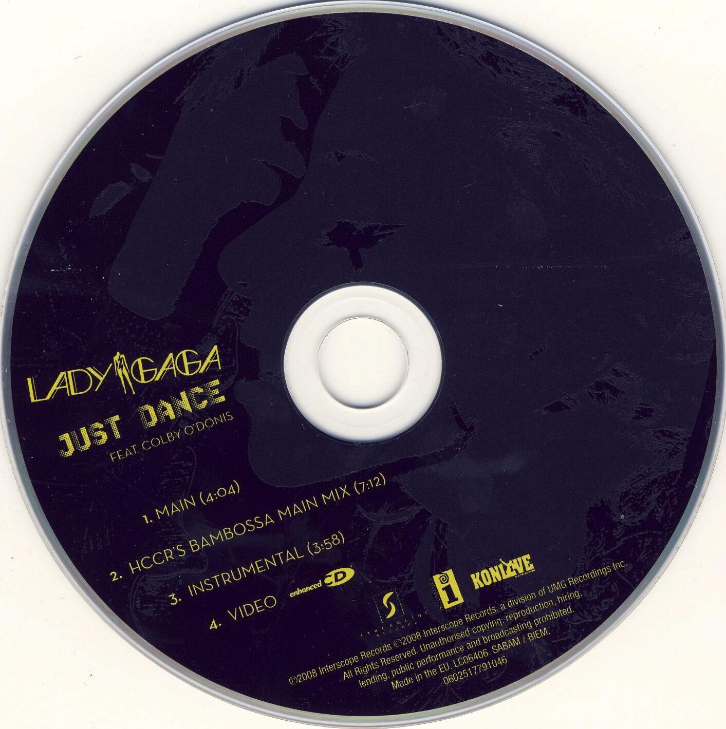 Single : Lady Gaga feat. Colby O'Donis - Just Dance - Encartes Pop