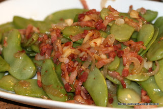 chris-eathealthy: Stir-fried fresh “eyebrow beans” with bacon