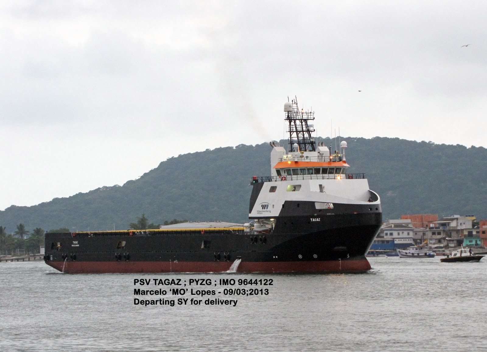 Santos Shiplovers: PSV TAGAZ / PYZG - Suspendendo do estaleiro para ...