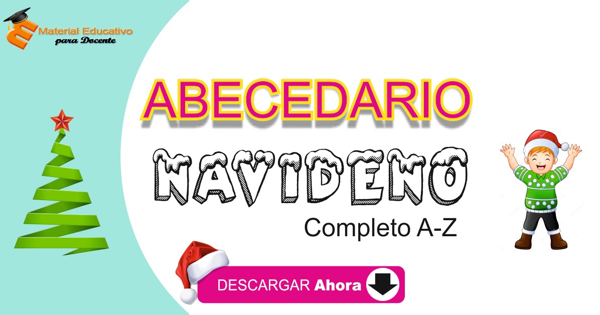 Material Educativo: Abecedario Navideño completo para Colorear y Recortar
