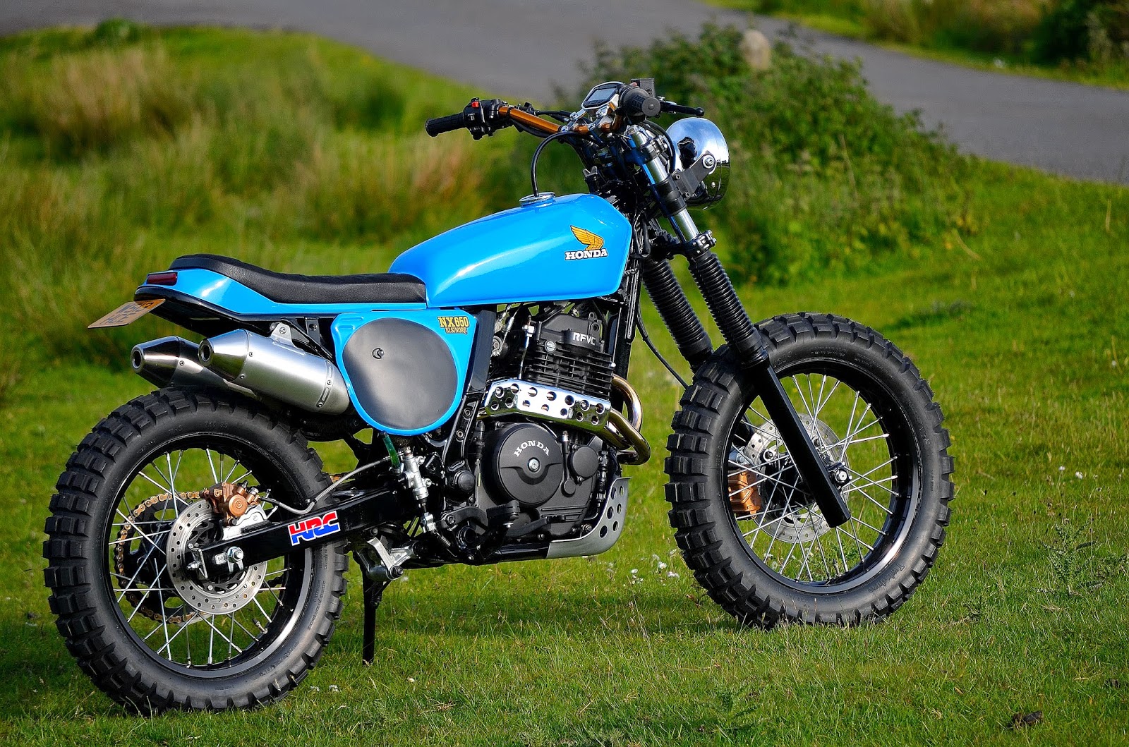 honda nx650 dominator streettracker project.: True Blue No 7.
