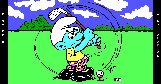 Smurf golfer