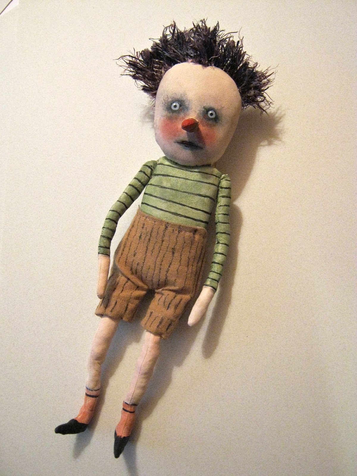 Sandy Mastroni: Odd boy art doll , etsy , by sandy mastroni