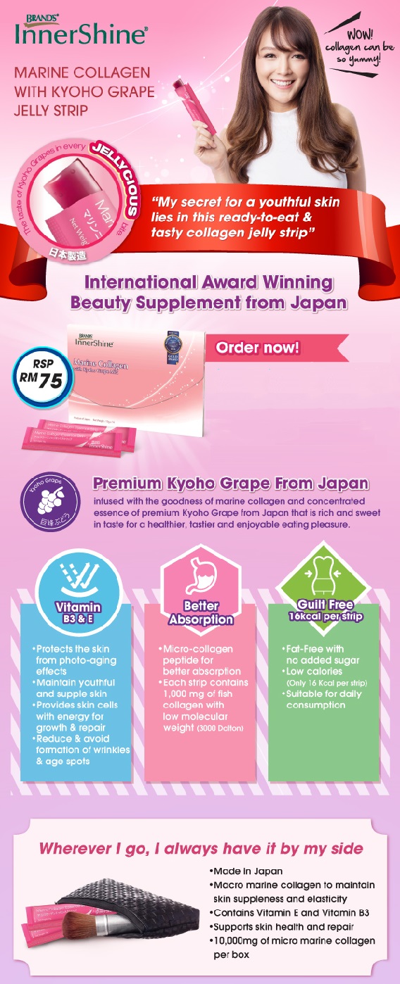 INNERSHINE MARINE COLLAGEN WITH KYOHO GRAPE JELLY YANG MENABJUBKAN KAK ...