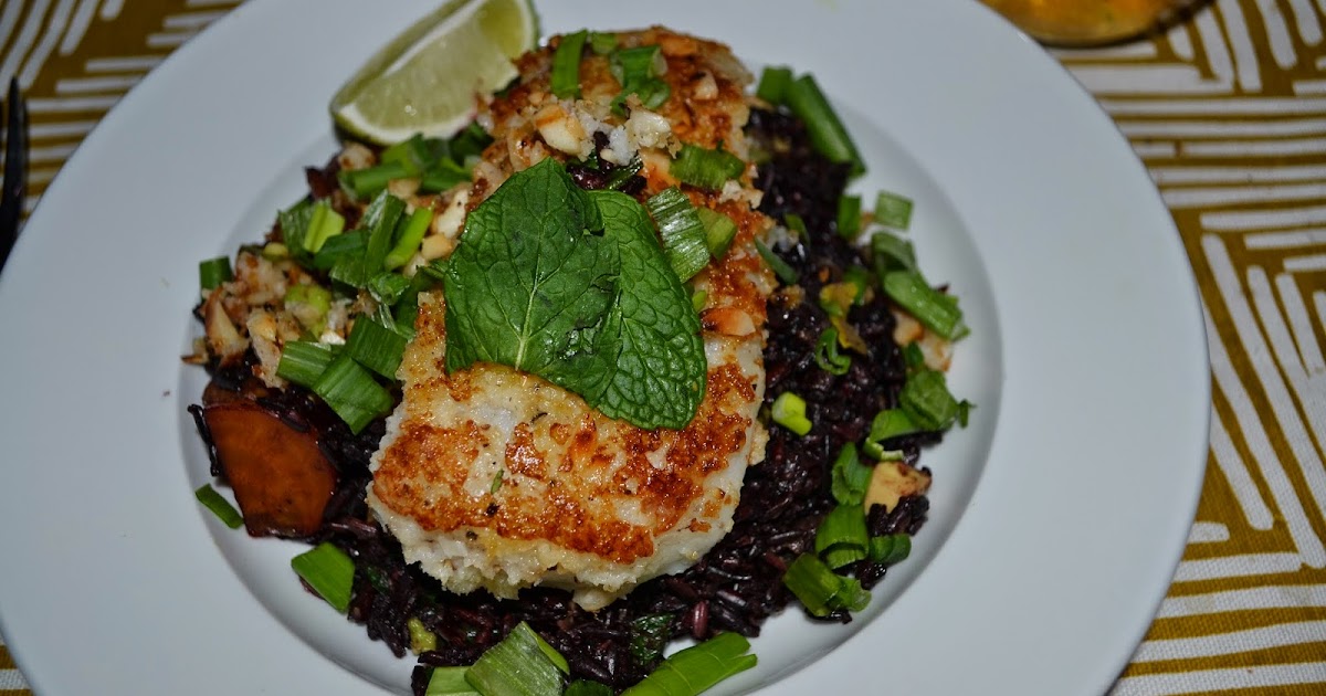 Katie Wanders : Blue Apron: Macadamia Crusted Cod with Black Rice ...
