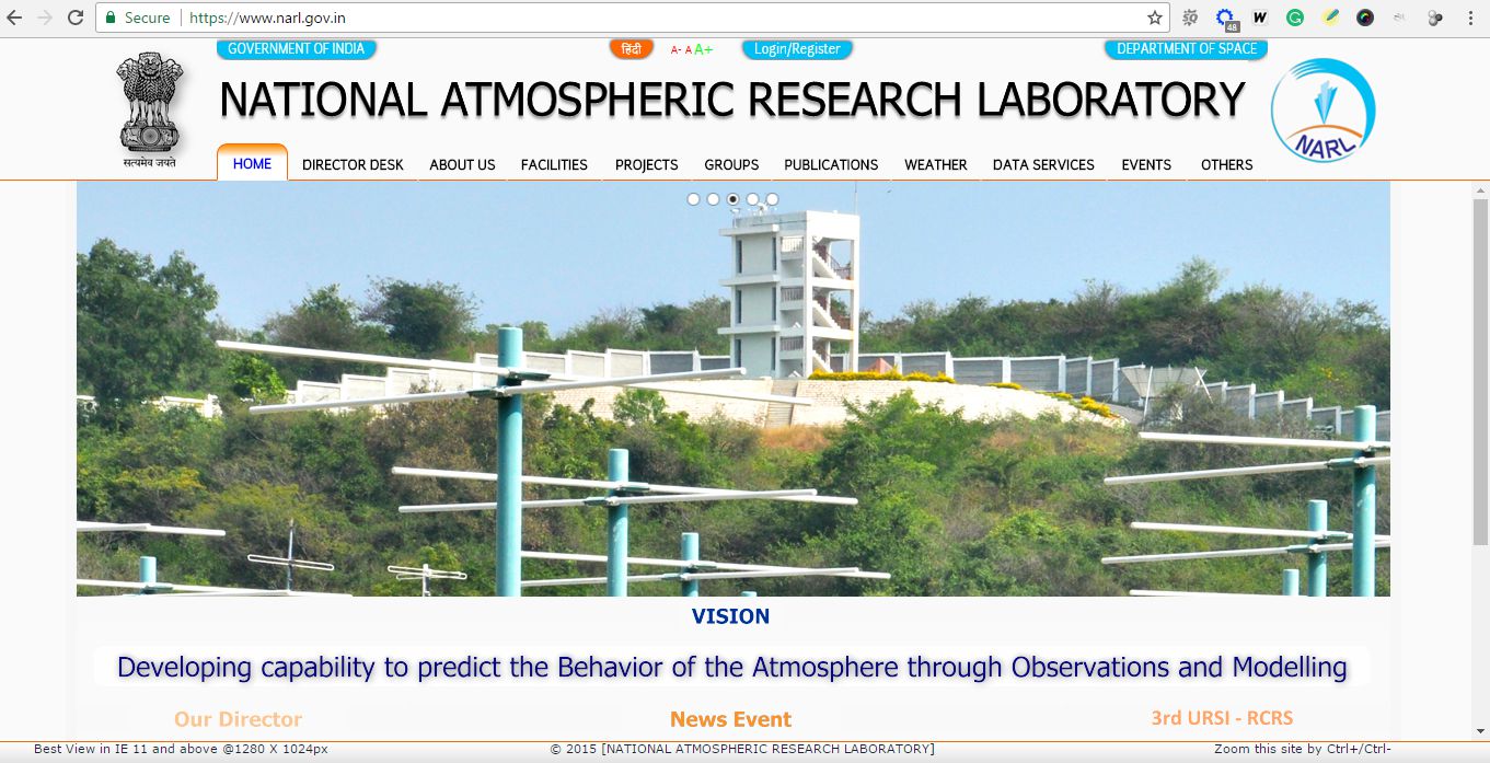 Advertisement for the position of SD in National Atmospheric Research ...