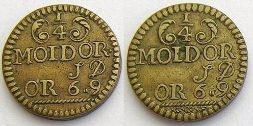 Coin Weights: Coin Weight for a Portugese 1/4 Moidor