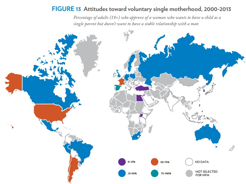 Attitudes toward voluntary single motherhood (2000-2013) - Vivid Maps