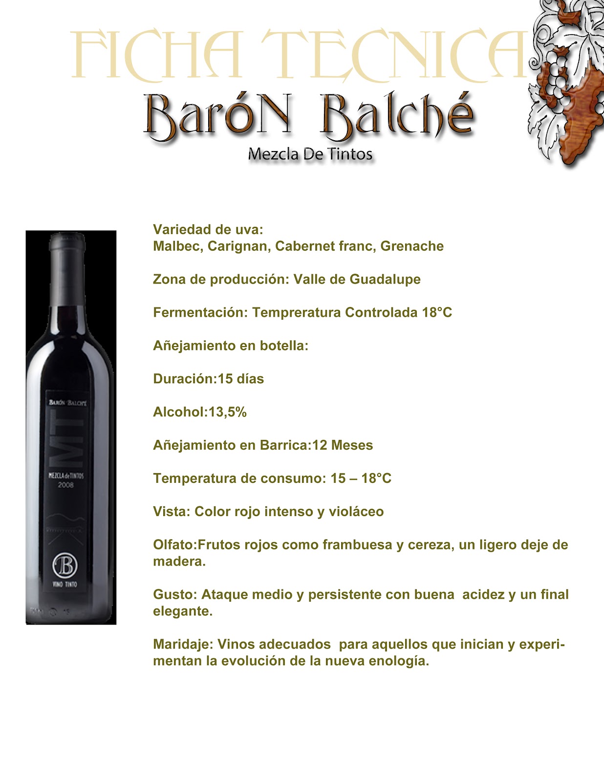 fichas de vinos: ficha tecnica baron balche mezcla tintos