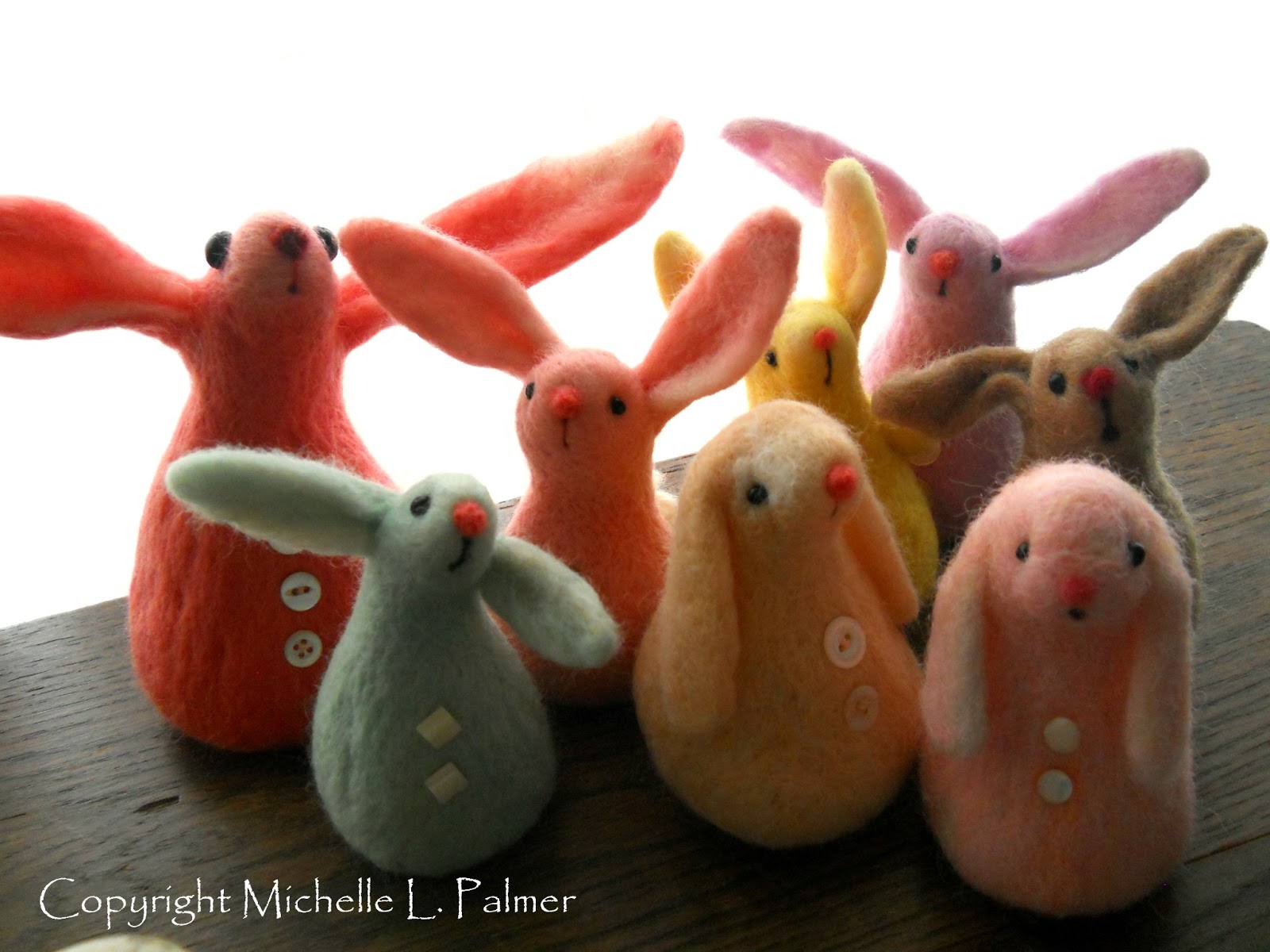 Michelle Palmer: Needle felted bunny group~