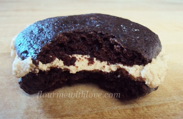 Chocolate (mayonnaise) Gobs with Peanut Butter Icing | Flour Me With Love