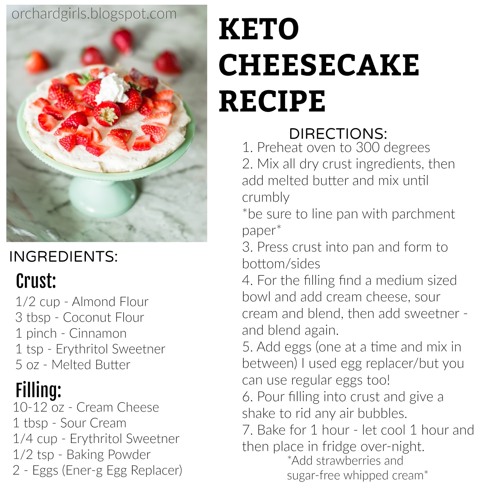 Orchard Girls: Keto (Low Carb) Cheesecake Recipe