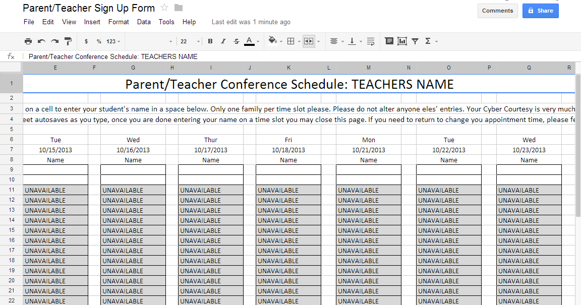 Parent/Teacher Conferences - Online Sign Ups