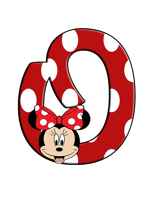 Abecedario de Minnie sobre Letra Roja con Lunares Blancos. Polka Dots ...