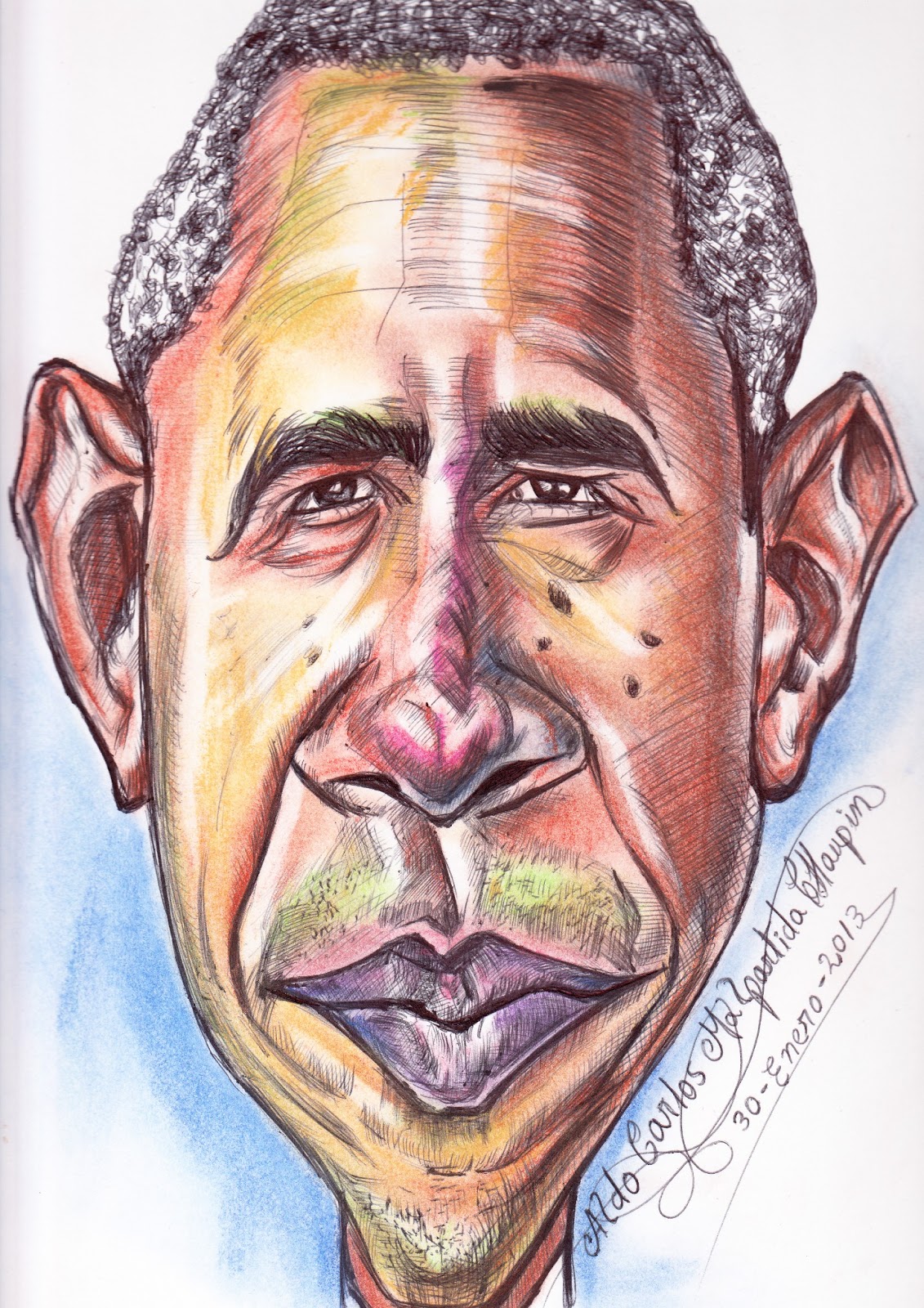 Aldo Dibujo Pintura y Artes: Caricatura de Barack Hussein Obama II ...