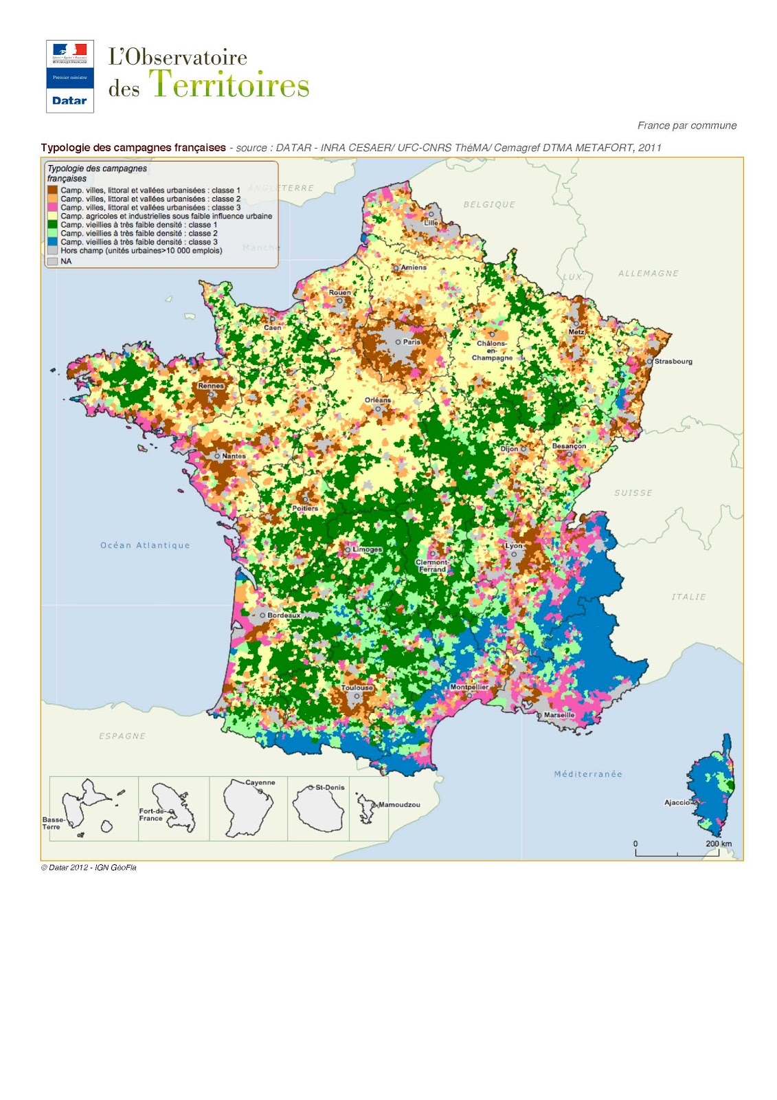 Retour au collège...: Observer le territoire français
