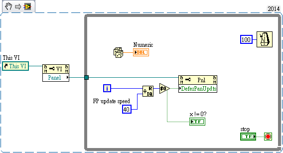 LabVIEW: [技巧] 延遲前面版的更新速度(Defer Front Panel Speed)