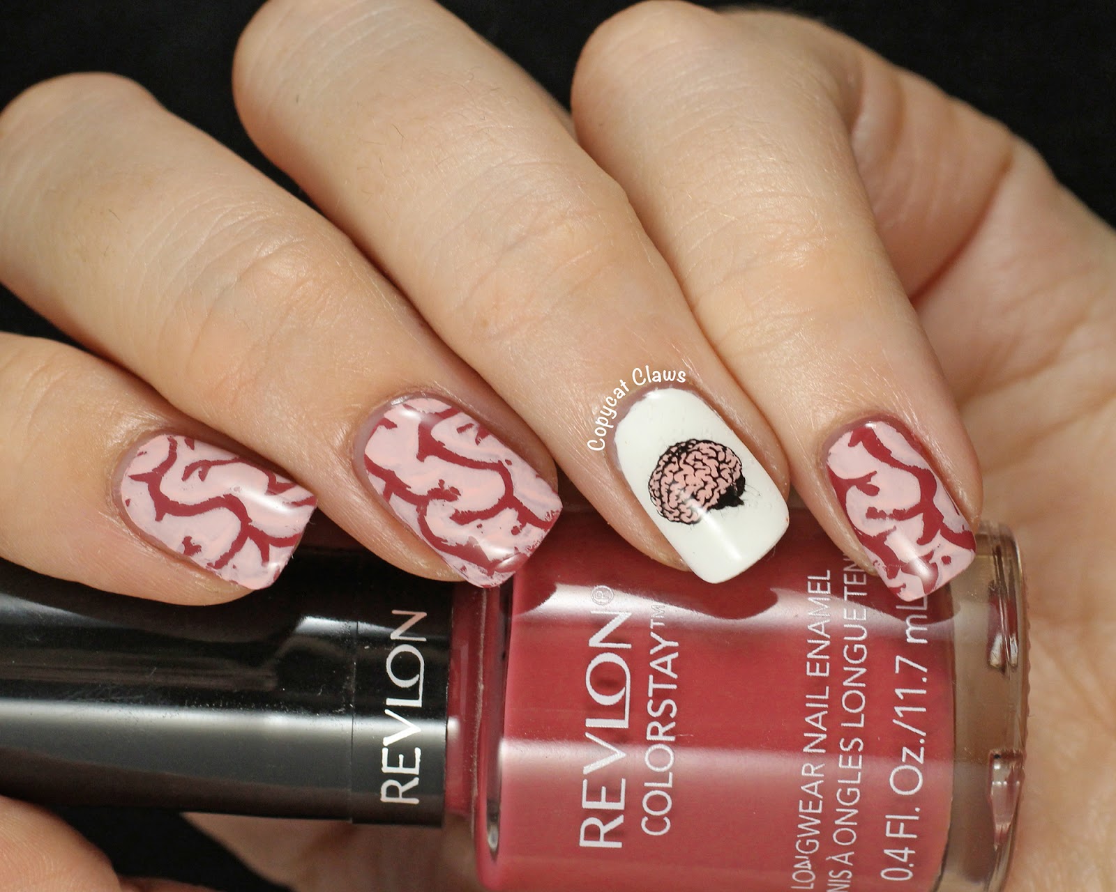 Copycat Claws: Vivid Lacquer Brain Nail Stamping