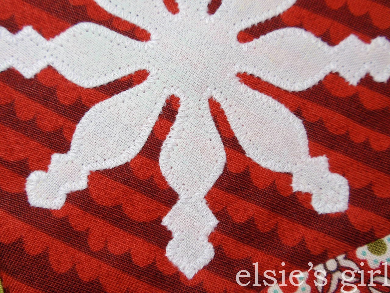 elsie's girl: snowflake applique pillows